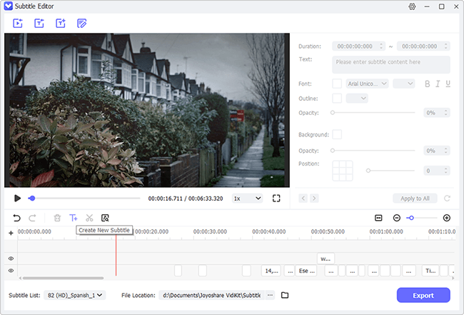 How to Edit Subtitles with Subtitle Editor | Joyoshare VidiKit