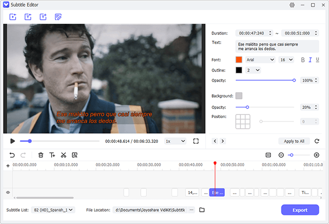 How to Edit Subtitles with Subtitle Editor | Joyoshare VidiKit