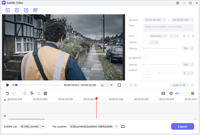 How to Edit Subtitles with Subtitle Editor | Joyoshare VidiKit